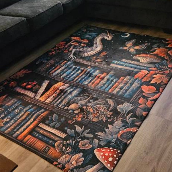 Dark Academia Wildflower Rug Floral Aesthetic Ornate Gothic Home Decor ...