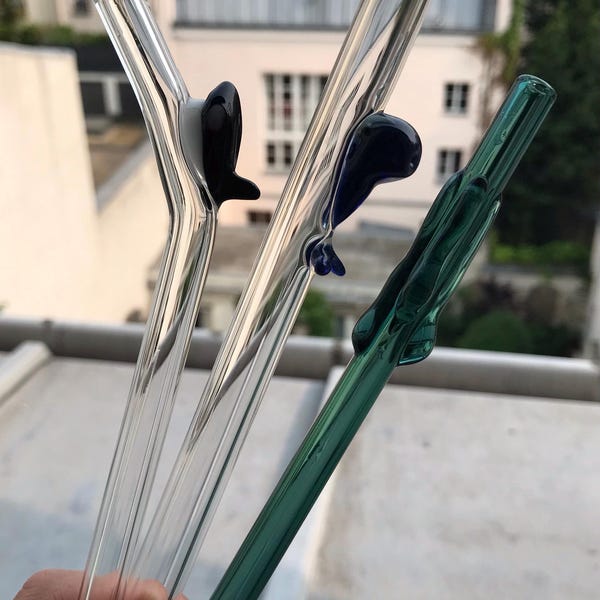 Great White Shark GLASS STRAW - Boba Straws | Reusable Straw | Smoothie ...