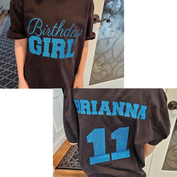 Birthday Girl's Entourage Shirt With Bold Writing - Personalize the ...