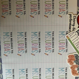 Teacher Book Labels Teacher Name Labels Personalized Teacher - Etsy