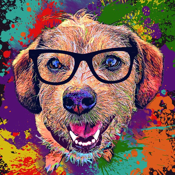 Custom Pet Portrait on Canvas, Custom Dog Art, Digital Painting From ...