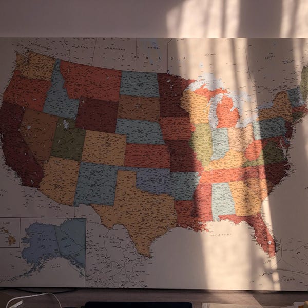 Push Pin World Map Wall Art, Large Places Visited Pin Board to Mark ...