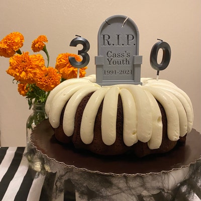Custom Tombstone Table Décor RIP 20s 30s Birthday Cake Topper ...