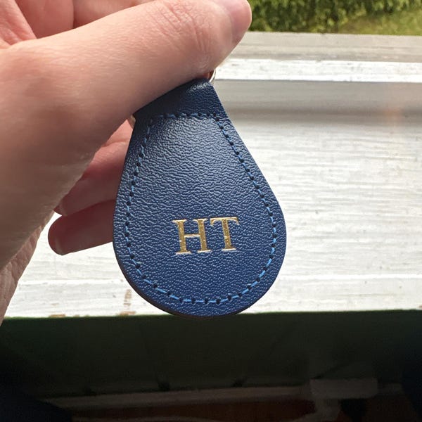Personalised Leather Keyring Key Fob With Initials. Monogram Gift for ...