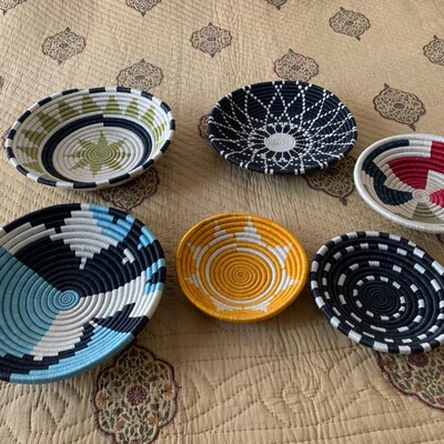 Traditional African Handwoven Wall Plate Placemat Trivet Made in Rwanda ...