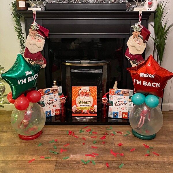 Personalised Elf Arrival Balloon Kit ELF BALLOON Elf POP Balloon - Etsy