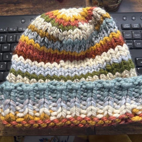 Hand Knit Scrap Beanies | Colorful, Cozy & Chunky Knit | Funky ...