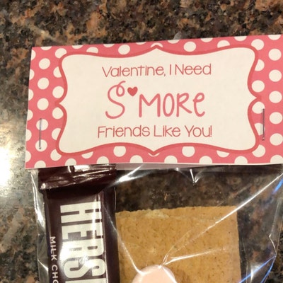 Valentine Treat Bag Toppers, I Need S'more Friends Like You, Candy Bag ...