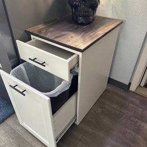 Double Trash Can Cabinet With Storage - Etsy