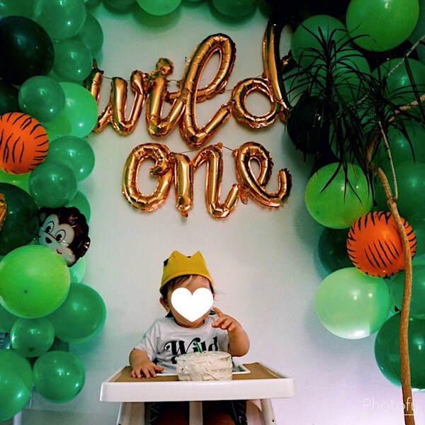 WILD ONE Balloon Banner - Script Letter Balloons - Wild One Party ...