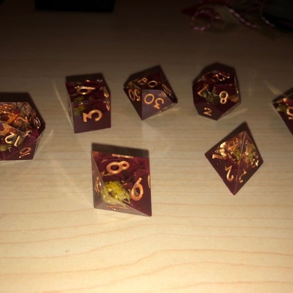 Jinx's Influence 7 Piece Handmade D&D Dice Hand Crafted Dungeons and ...