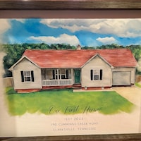 Home Portrait, House Painting, Housewarming Gift, Our First Home Sign ...