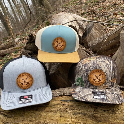 Custom Leather Patch Baseball Hats Sewn on Hand Finished Leather Custom ...