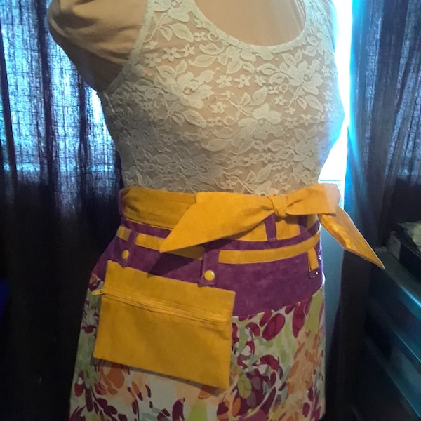 Waist Apron PDF Sewing Pattern, Utility Apron, Gathering Apron, Pockets ...