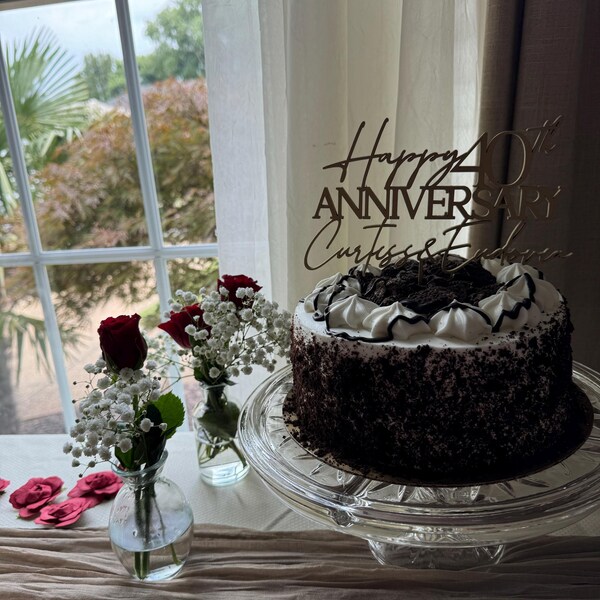 Wedding Anniversary Cake Topper, Personalized 50th Wedding Anniversary ...