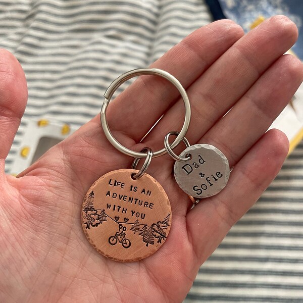 Bicycle Key Ring, Life is an Adventure With You, Anniversary Gift ...