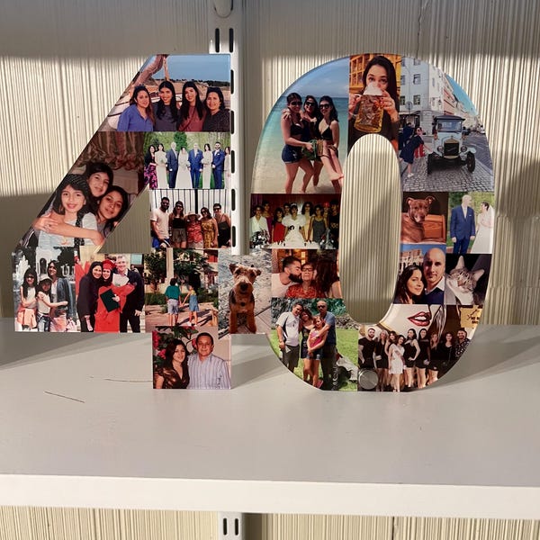 Acrylic Photo Number Collage, Birthday Gift, Photo Gift, Personalised ...