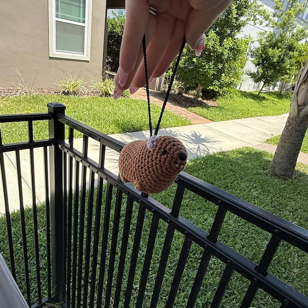 Crochet Rock Hyrax Car Charm: Handmade "wawa Awawa" Animal Keychain - Etsy