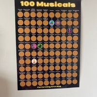 100 Musicals Scratch off Poster - Etsy UK