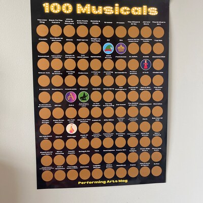 100 Musicals Scratch off Poster - Etsy UK