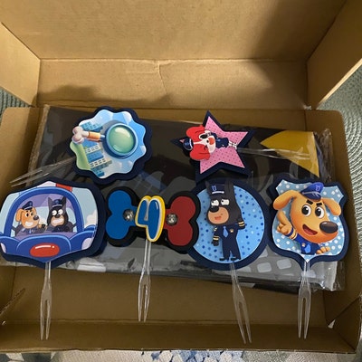 3D Cupcake Topper Inspired in Safety Sheriff Labrador personalized ...