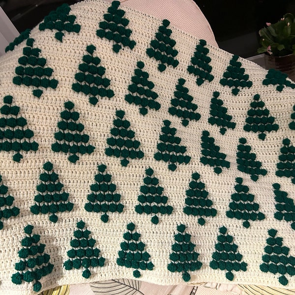 Little Christmas Trees Blanket, Christmas Blanket PDF Crochet Pattern ...