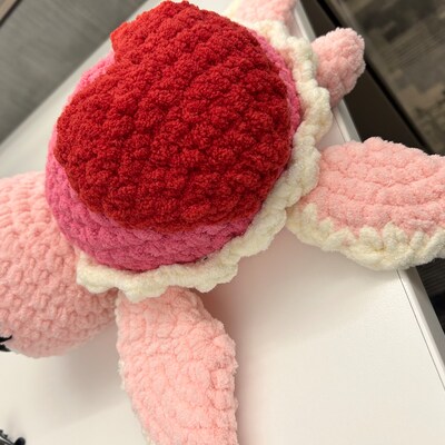 BUNDLE Bow & Heart Turtle Crochet Pattern 2 SIZES Valentines Day Ribbon ...