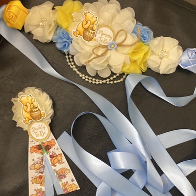 Classic Winnie the Pooh Baby Shower Sash ,classic Pooh Maternity Sash ...