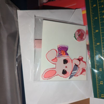 Strawberry Cat Sticker Strawberry Loaf Holographic Sticker Cute Cat ...