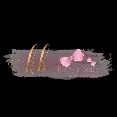 Pink Gold Bows Logo, Ribbon Logo, Logo for Girls, Hair Bow Logo, Logo ...