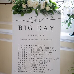 The Big Day Sign, Order of the Day Wedding Sign, Printable Wedding ...