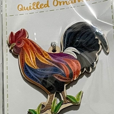 Rooster Ornament, Handmade Ornament, Quilling, Quilled Ornament, - Etsy