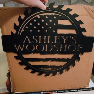 Custom American Flag Workshop Sign Metal Shop Sign Free - Etsy