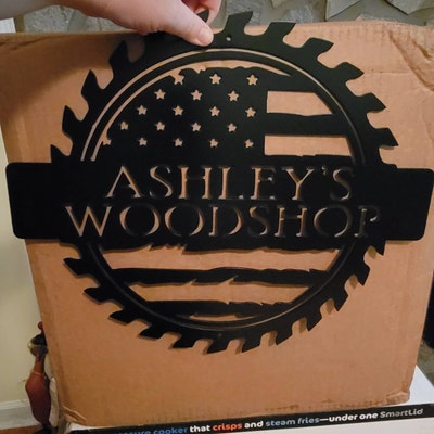 Custom American Flag Workshop Sign Metal Shop Sign Free - Etsy