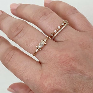 Unique Antique Style Victorian Wedding Rings Set Dainty - Etsy