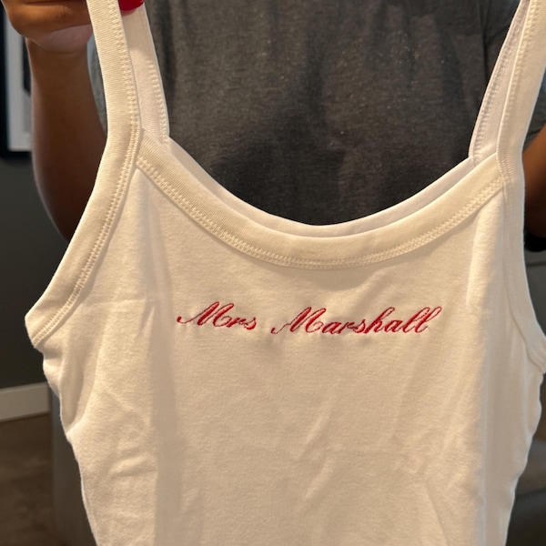 Custom Embroidered Tank Top, Customized Text on Tank Top, Personalized ...