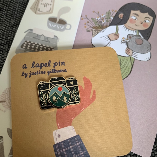Camera Enamel Pin Camera Floral Pin, Film Camera Pin, Photo Enamel Pin ...