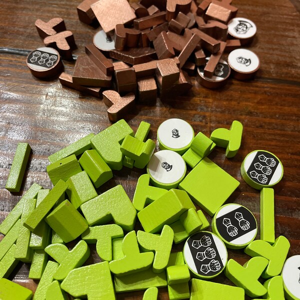 Catan Custom Colored Replacement Game Pieces Real Wood Painted in Berry ...