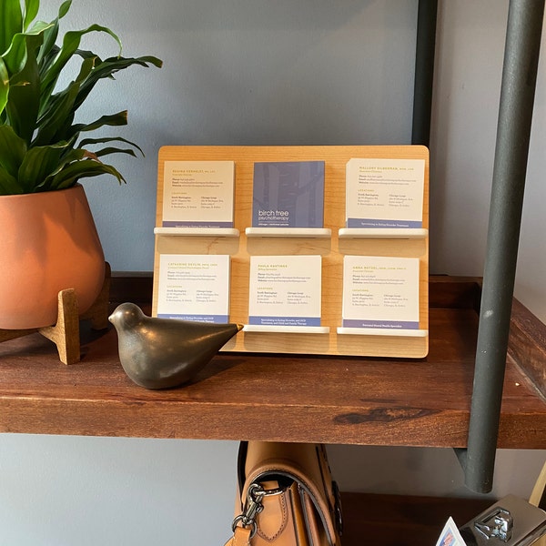 Two-level Full-view Multiple Business Card Stand in Walnut Wood and ...