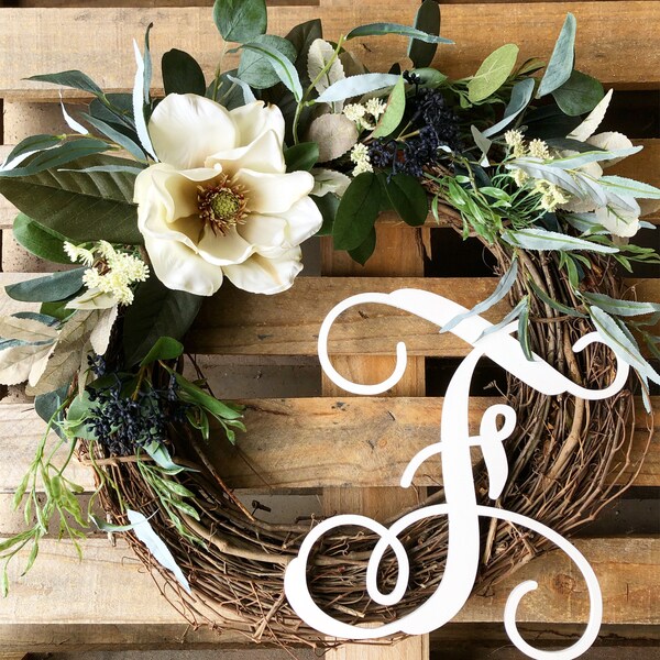 Unpainted Single Letter - Vine Script Font - Wooden Letter - Wood ...