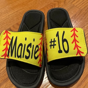 Personalized Custom FASTPITCH SOFTBALL Slides Flip Flops Sandals ...