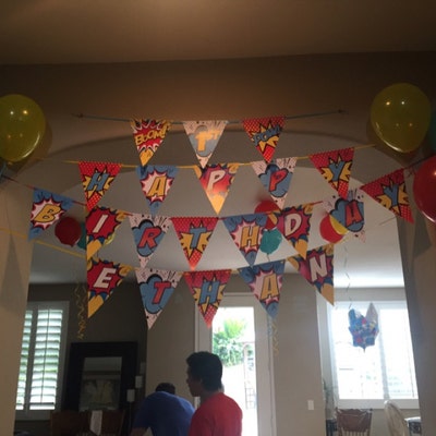 SUPERHERO Party Banners ONLY Printable Superhero Birthday Banner ...