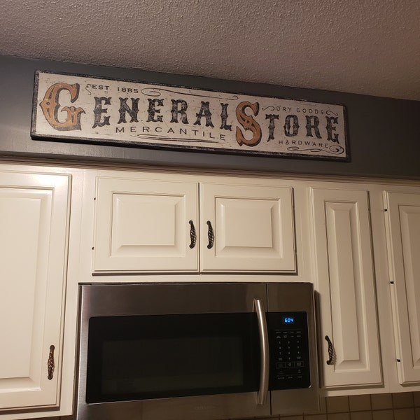 Rustic General Store Mercantile Wood Sign - Hand Crafted Antique Wooden ...