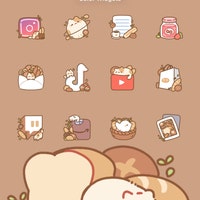 Kitty Bakery App Icon Set | Kawaii Aesthetic Theme for Android IOS ...