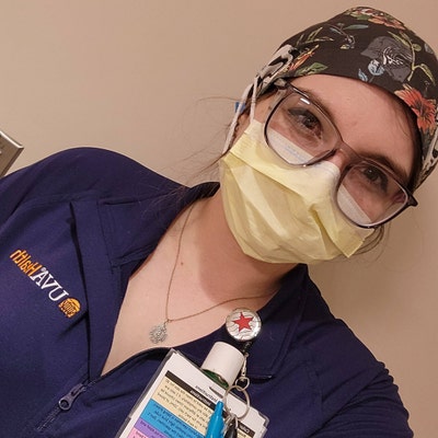 SKELETON Scrub Cap Ponytail 100% Linen, Anatomy Scrub Cap, Surgical Hat ...