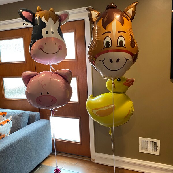 Farm Party Decorations, Farm Animals Balloon Set, Cow Balloon, Pig ...