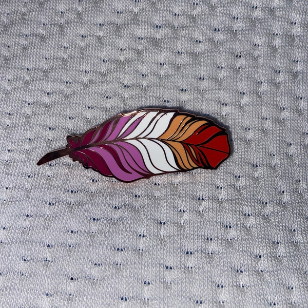 Lesbian Pride Feather Enamel Pin LGBT - Etsy