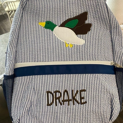 Mallard Duck Boys Seersucker Preschool Backpack, Boys Seersucker, Duck ...