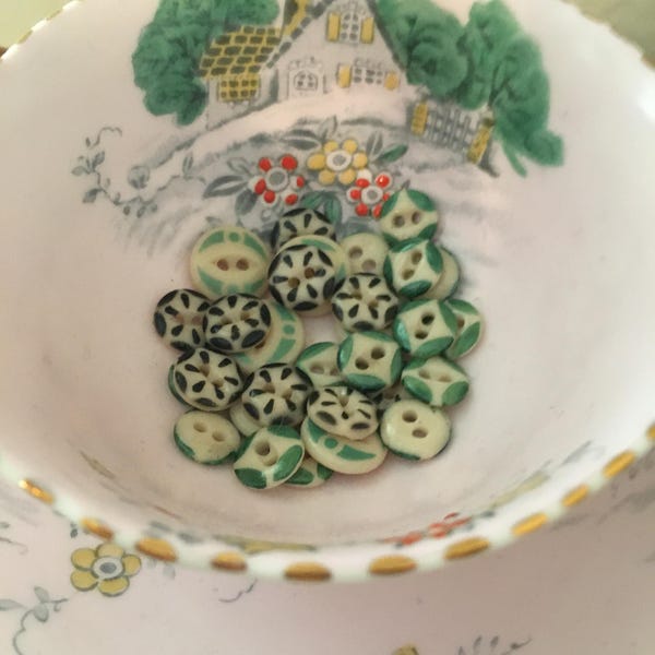 Lot 7 Antique Brown China Calico Buttons Old Variety Patterns - Etsy