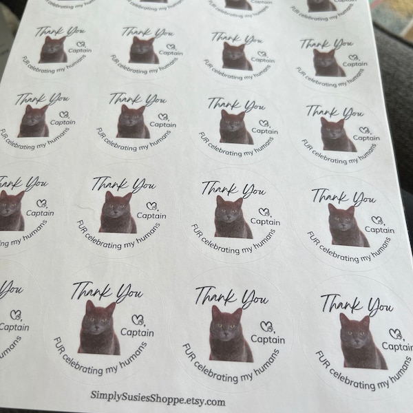 Wedding Stickers, Dog Wedding, Pet Photo Gift, Thank You Sticker ...